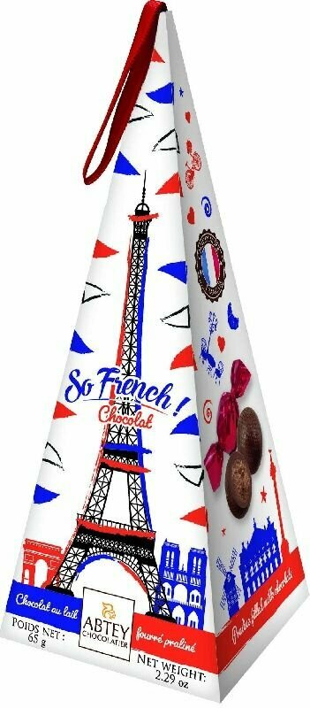 Конфеты ABTEY SO FRENCH! B пралине в молочном шоколаде /картон/ 65г