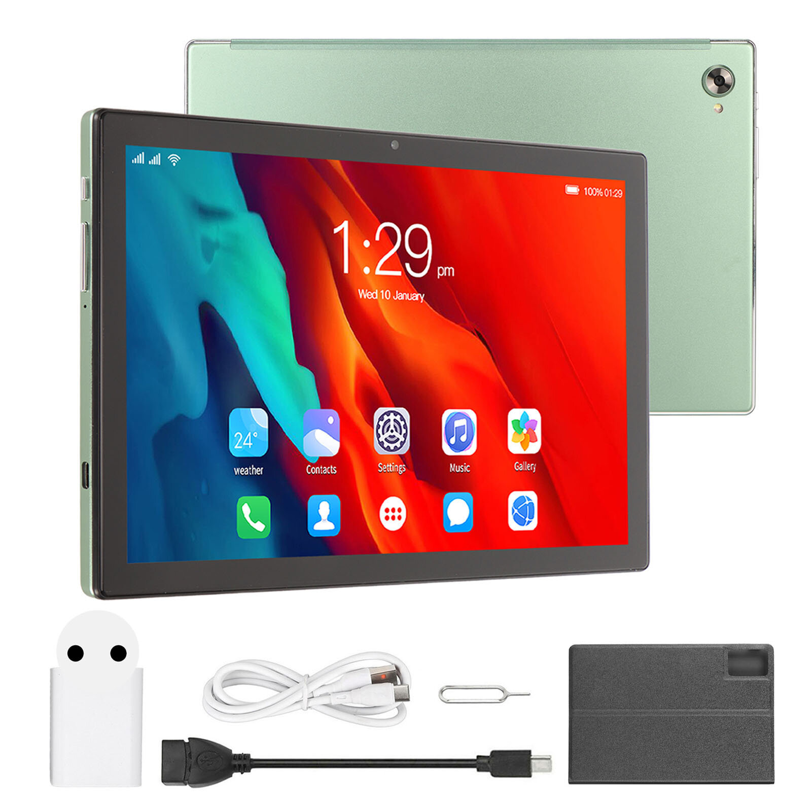 10,1дюймовый планшет на Android 12 с чехлом: 8ядерный, 8 ГБ ОЗУ, 256 ГБ ПЗУ, поддержка 4Gзвонков и 5