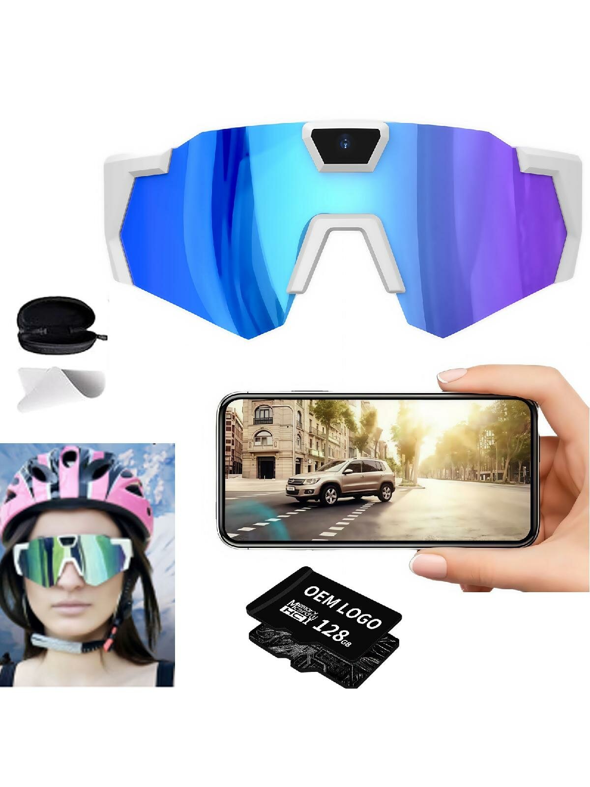 Бейсбольные очки 4K с камерой Smart Camera Очки для Мужчин И Женщин Солнцезащитные очки с Камерами