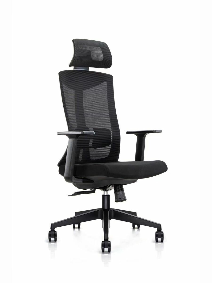 Кресло компьютерное офисное Баланс, сетка, ткань, черный