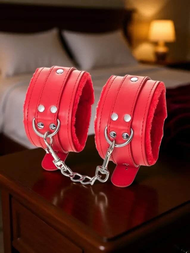 Поножи Anonymo #0155, PU кожа, красные, 27 см (УТ-00002423k)