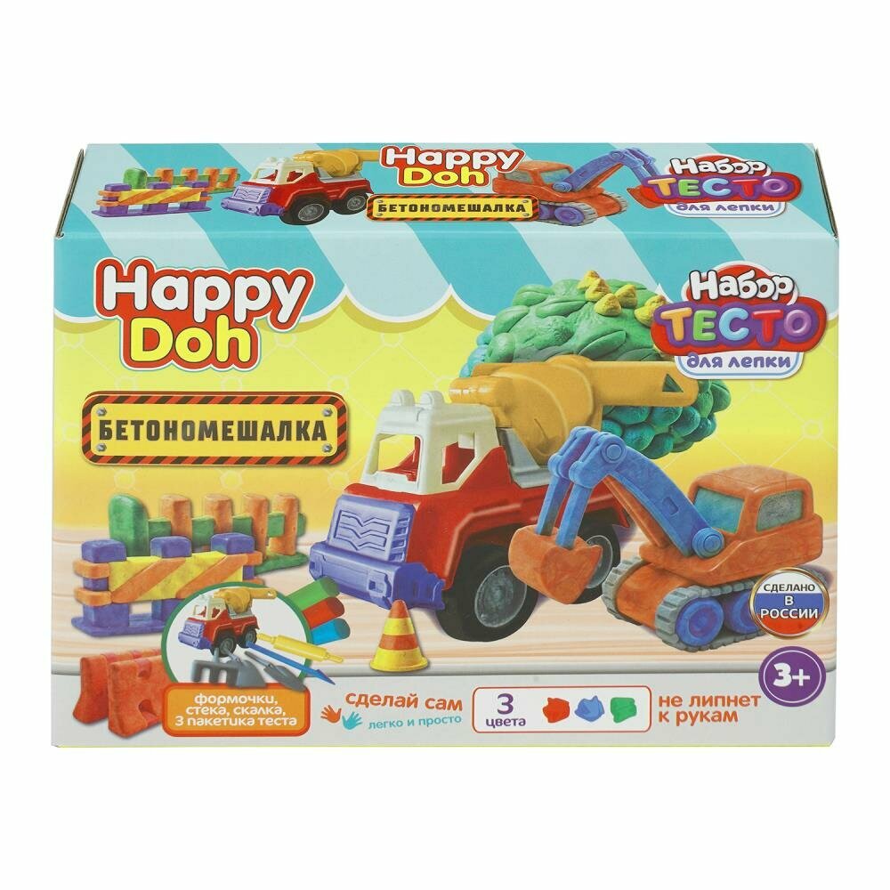 Набор для лепки с формочками Бетономешалка, 24 см, Happy Doh HAPPY DOH PDSET-125613-BET