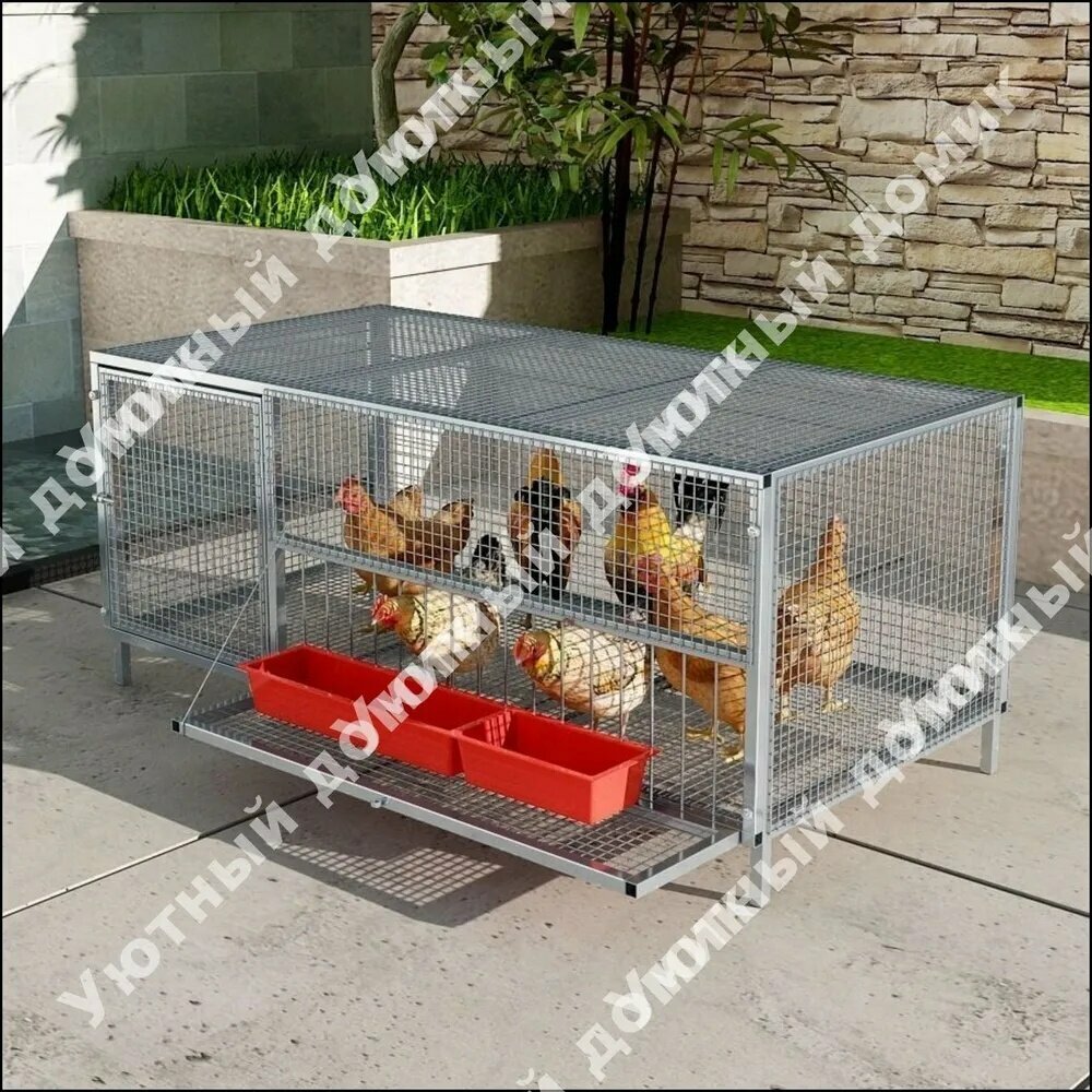 Прочная клетка для кур 100x57x62 см с кормушкой, удобный бестселлер
