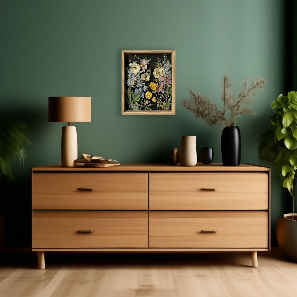 Ботаническая картина из натуральных растений в глубокой рамке 27,5х22,5 см. / Olya_klever