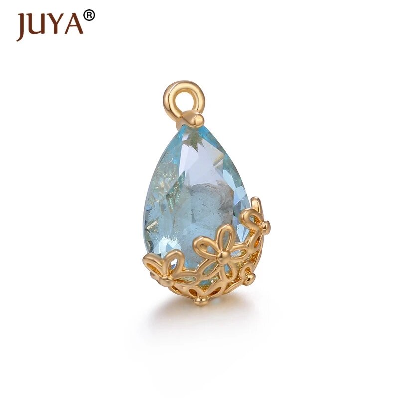 Подвеска Juya, кристалл, медная оправа, цвет c, 2 шт.