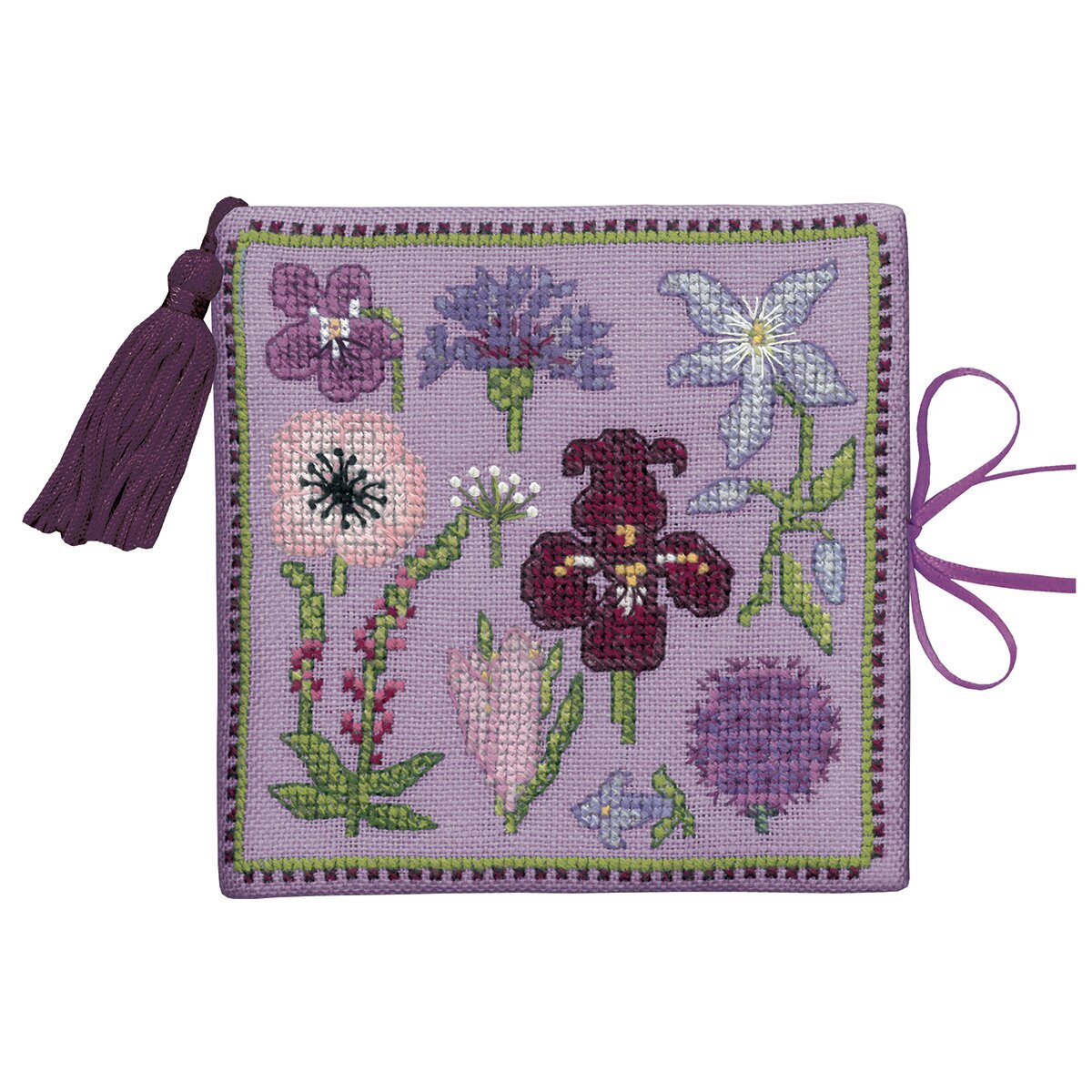 Набор для вышивания Le Bonheur des Dames чехол для игл "Etui A Aiguilles Fleurs Mauves" Лиловые цветы
