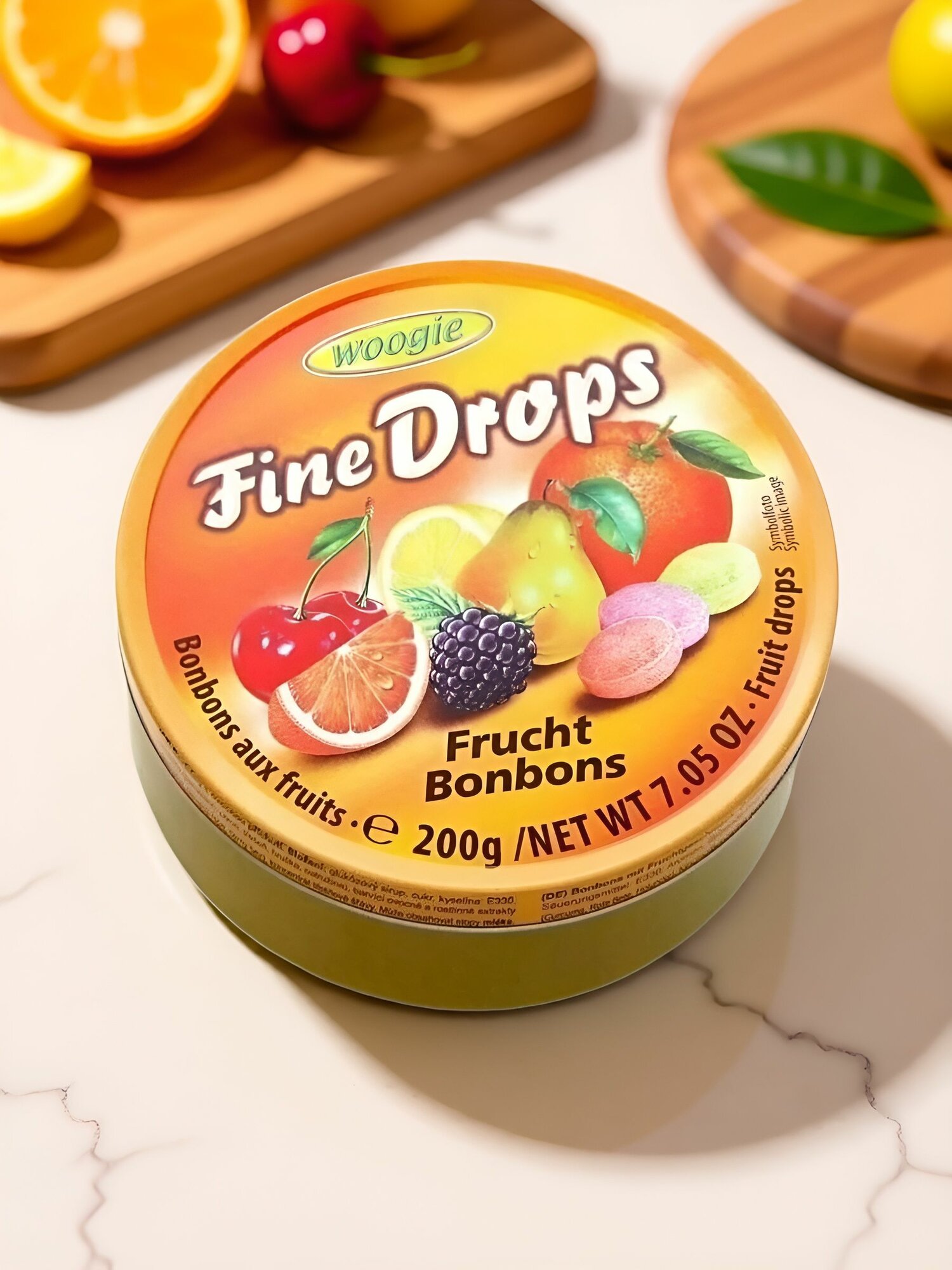 Леденцы Woogie, Fine Drops фруктовое ассорти 200 гр.