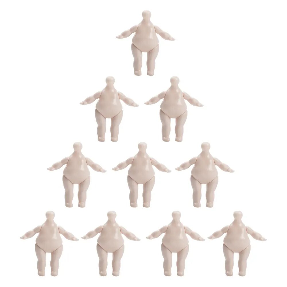 10 штук голых кукольных тел, 5 см, 5 подвижных суставов, без головы, белый цвет, аксессуары для рукоделия