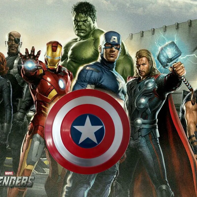 Щит игрушечный Капитана Америка Marvel 48 см для детей, ABS+металл, красный — фото 1