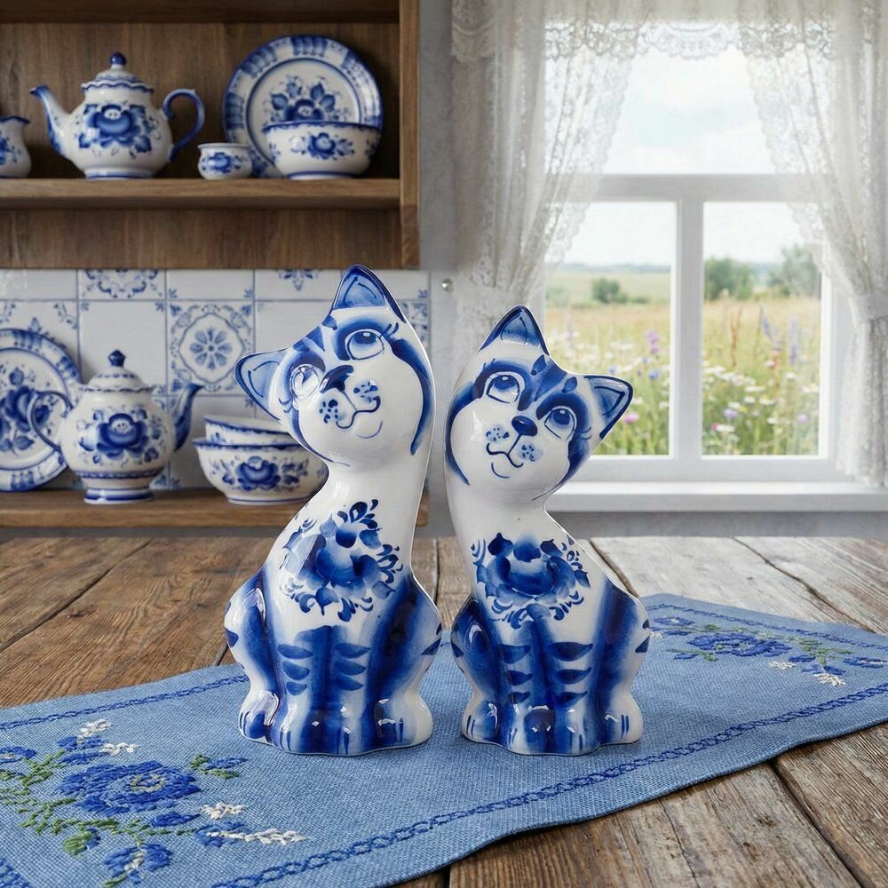 Фигурка Пара котов мал. (Гжельский фарфор) A1969911