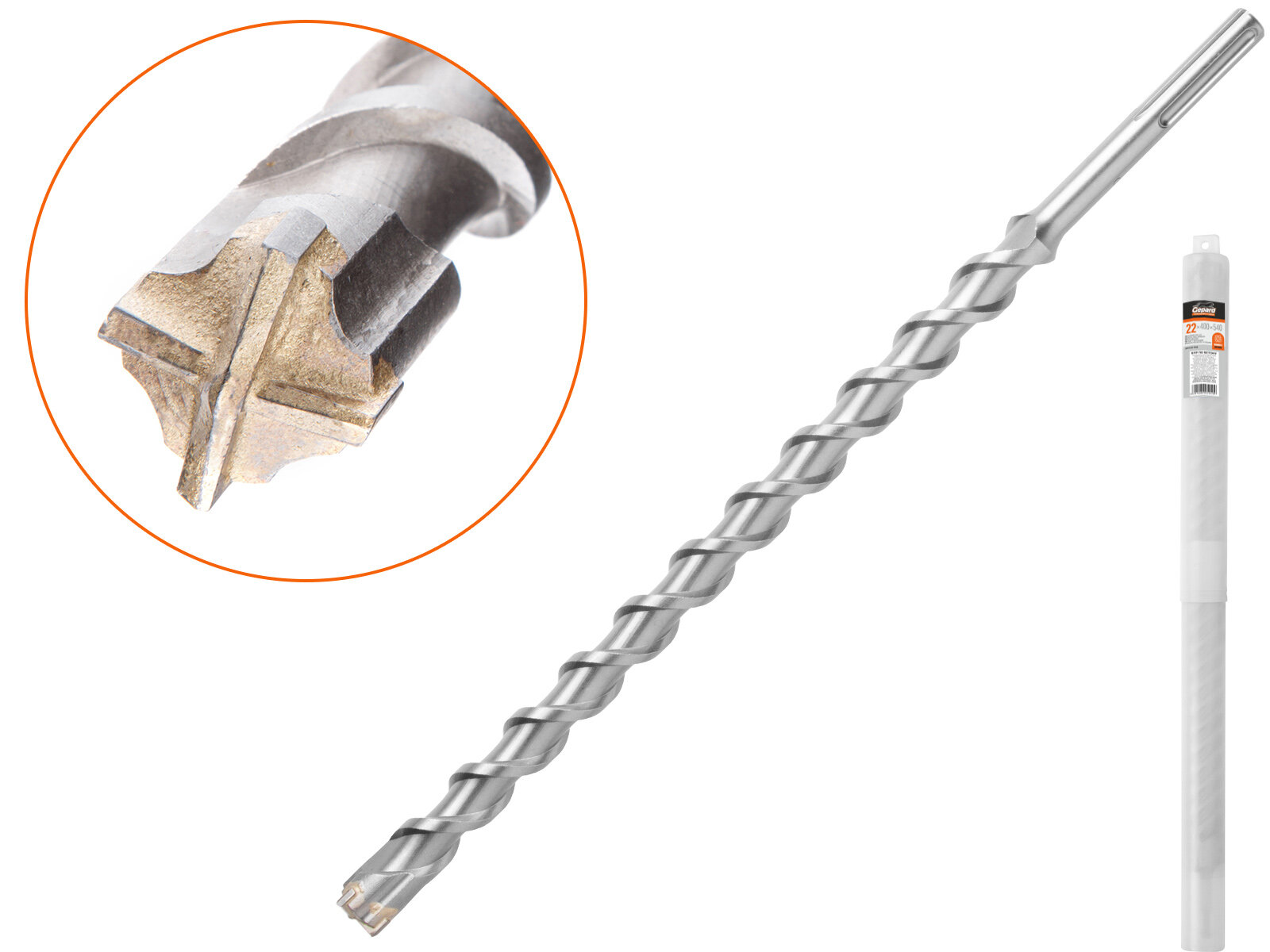 Бур (сверло) GEPARD (GP1132-540) SDS-max QUADRO-X 32х400х540 мм