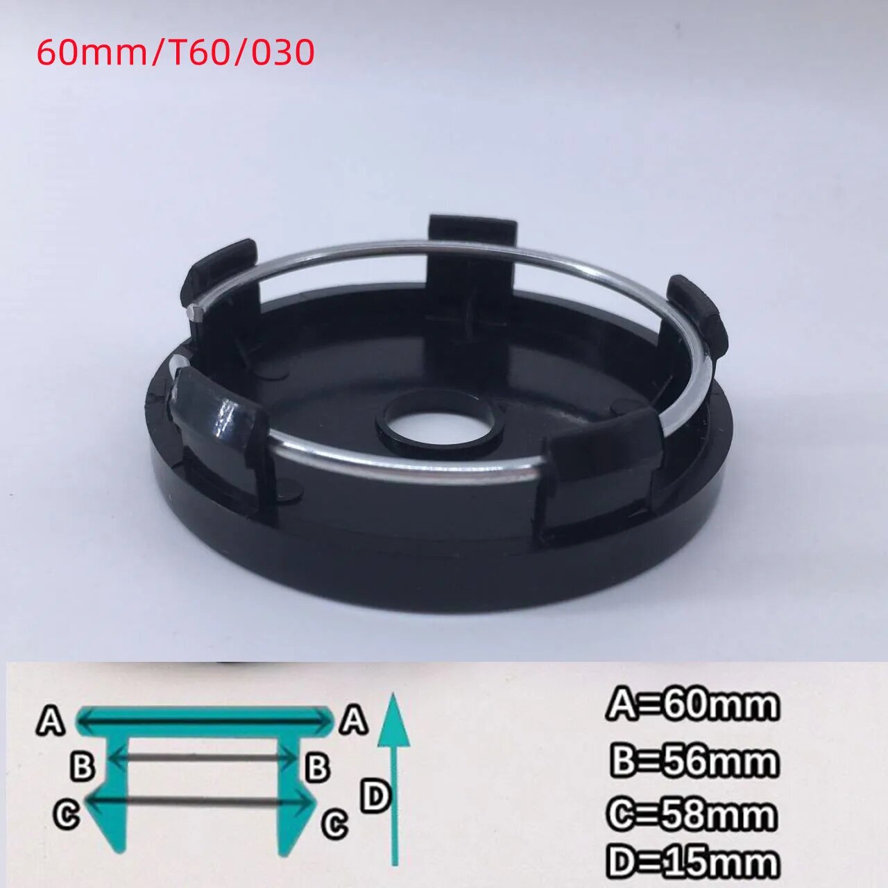 Заглушка центрального отверстия колеса 60mm/T60/030, черная