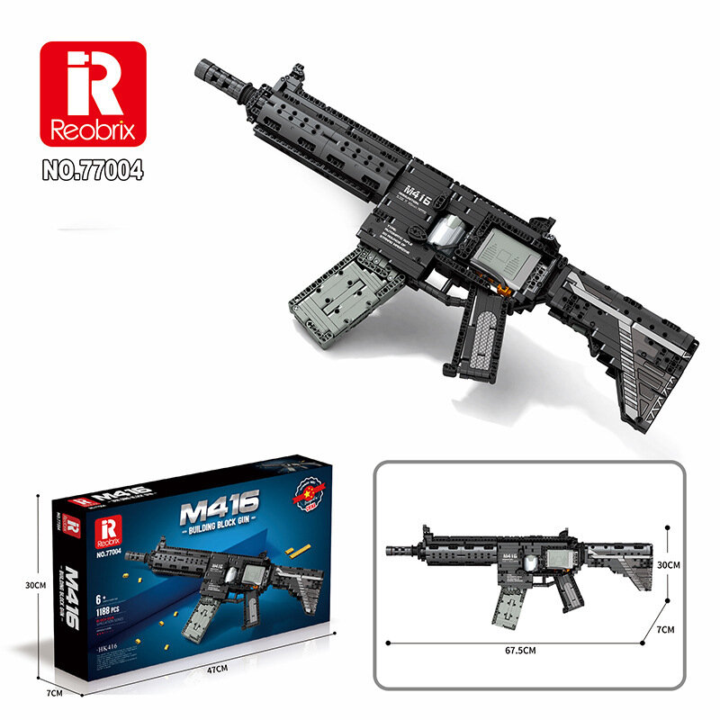 Reobrix 100+ деталей строительных блоков модель ружья - Штурмовая винтовка M416, стреляющий ракетный пусковой аппарат,