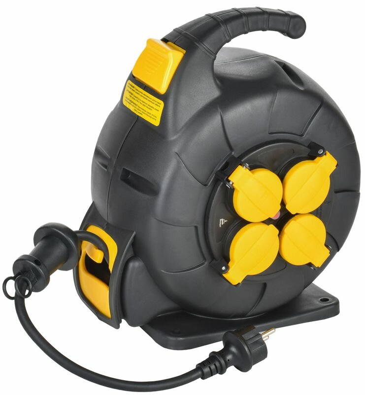 Удлинитель на катушке TWIST 4х10м с заземл. с крышк. автосмотка 16А IP44 КГ 3х1.5кв. мм УК10 2P+PE/10м 4 IEK TW-KP27-16-04-10-44