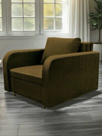 Кресло-кровать "Марс" зелено-болотный велюр Кабрио № 29, 95 х 100 х 70 см