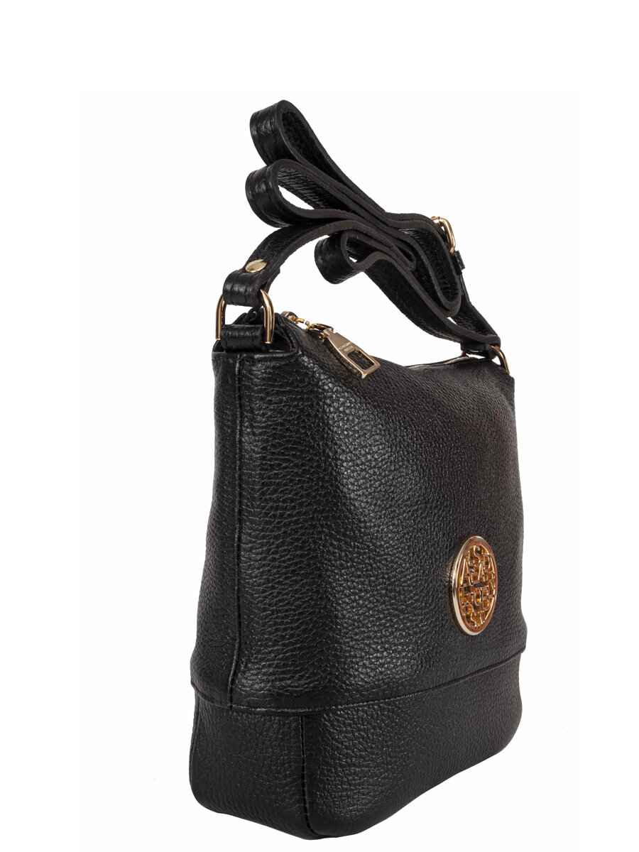 Сумка кросс-боди Alessandro Birutti, фактура зернистая, черный — фото 1