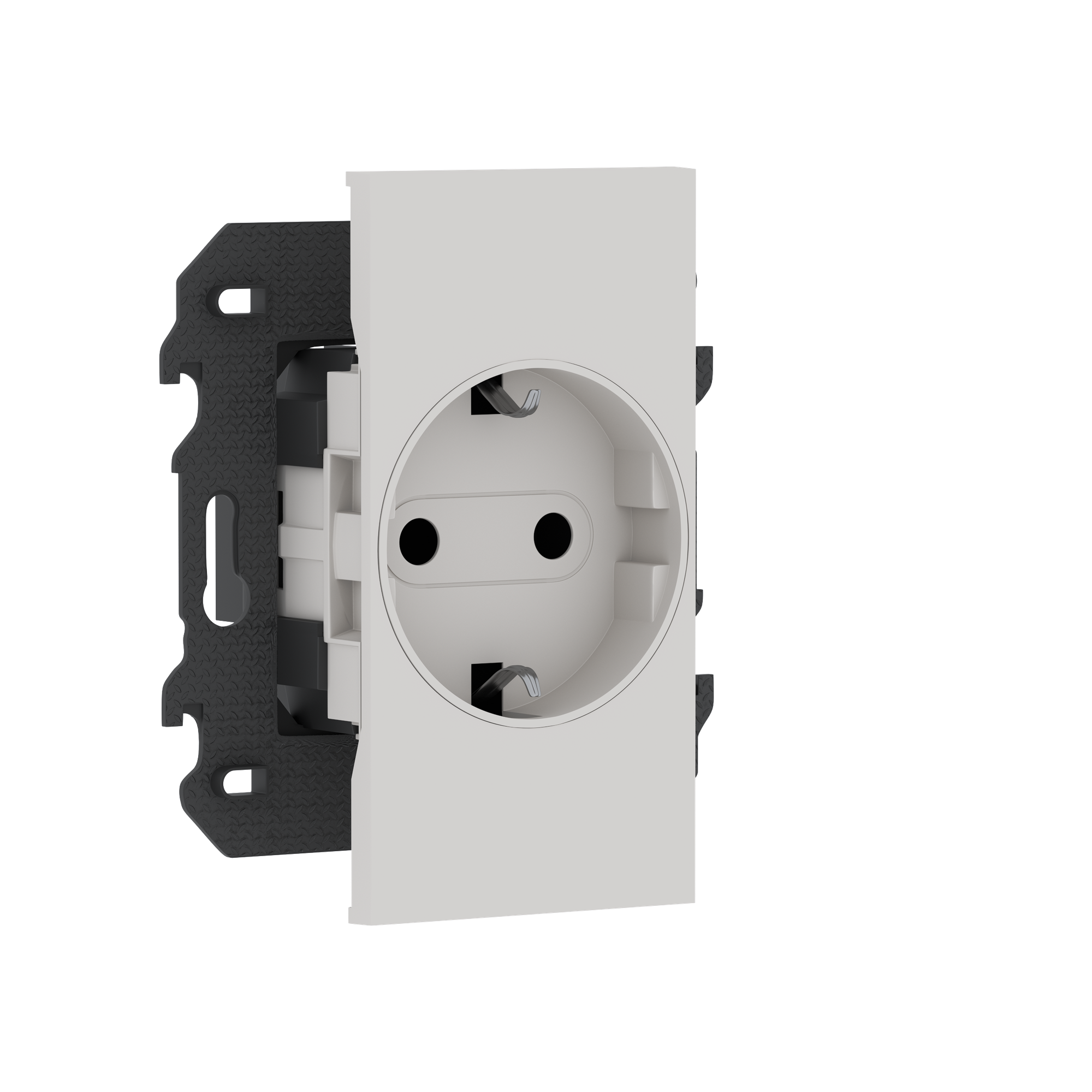 Розетка на 220v с заземлением, шторки, 16А, винты, цвет серый матовый, серия VGD