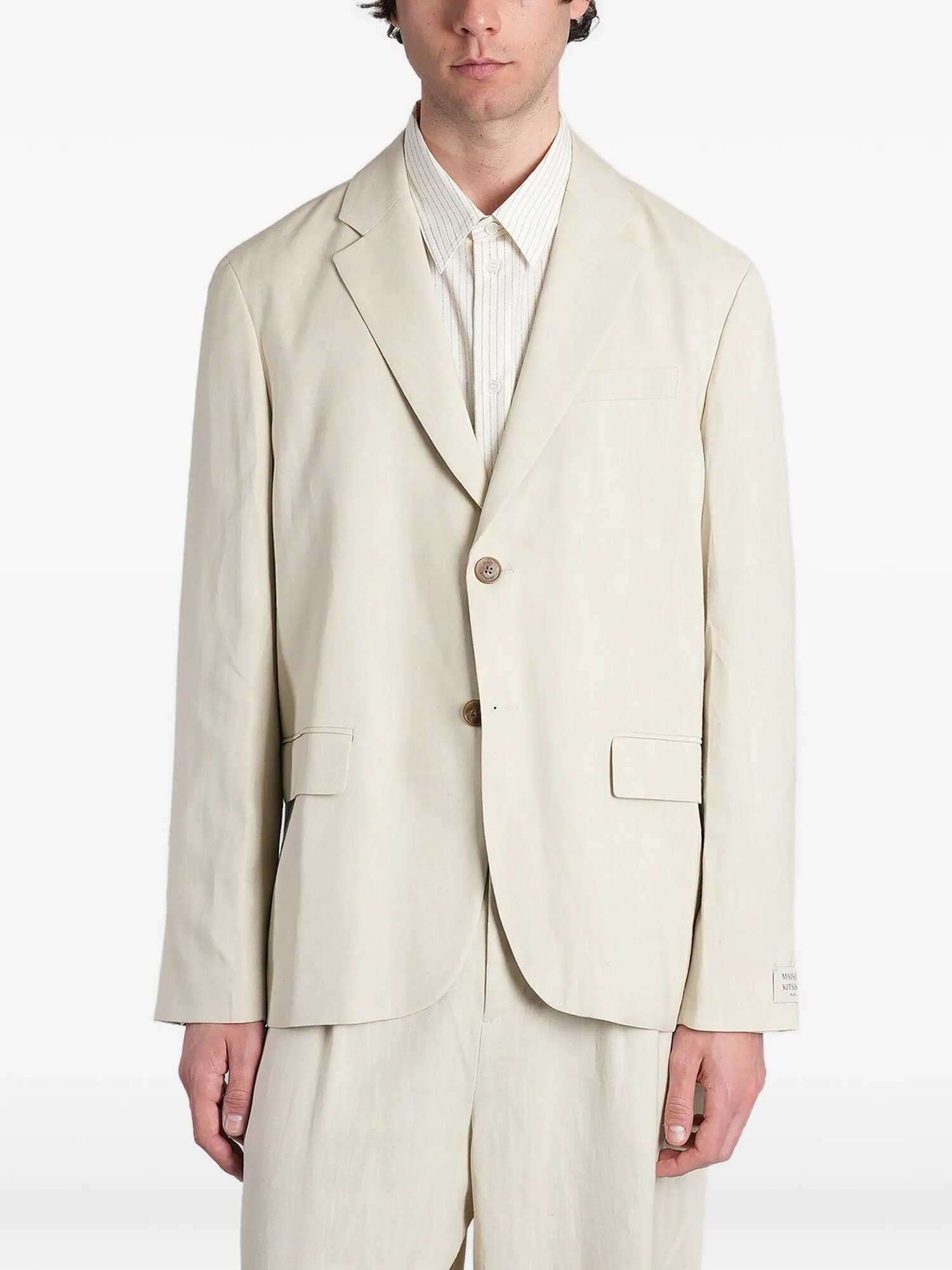 Пиджак Logo-patch single-breasted tailored blazer