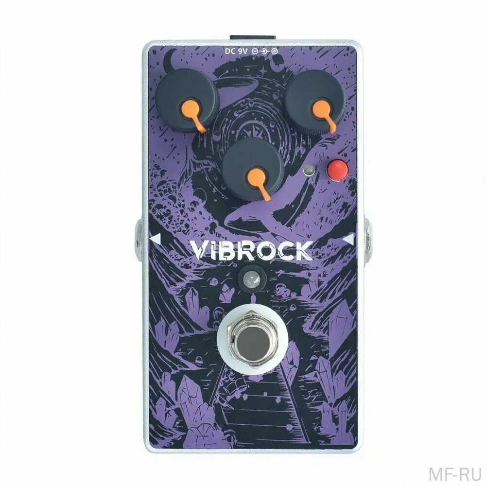 Гитарная педаль RE-02 VIBROCK с эффектами Chorus и Vibrato, настройками скорости, глубины и громкости, системой True Bypass, полуметаллической