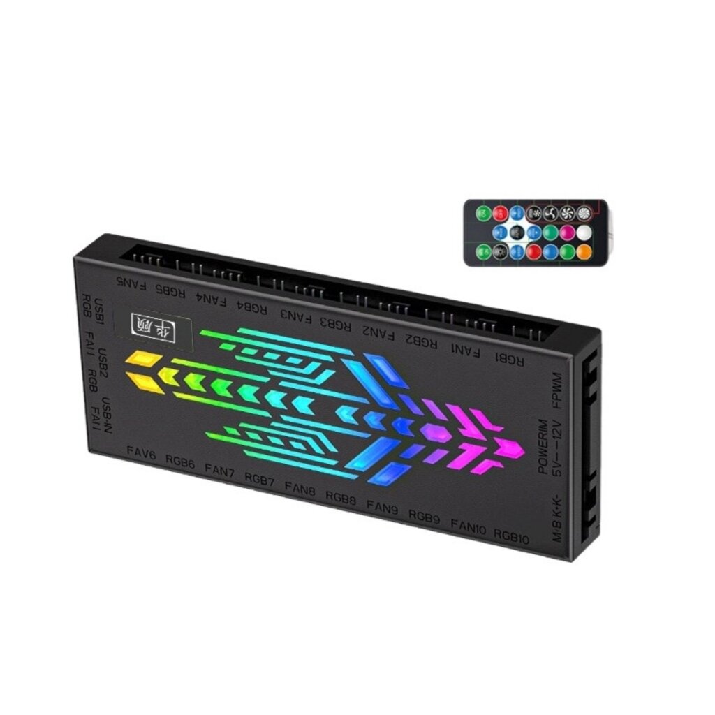 Адаптер ARGB PWM Fan Hub С Контроллером ARGB От 1 До 12 Портов 5V 3Pin PC Cooling Fan Hub Splitter Для Корпуса Компьютера