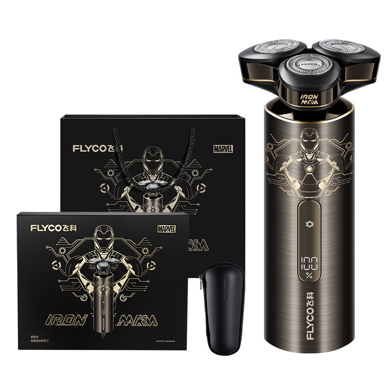 Электробритва унисекс FLYCO x MARVEL FS989 с тройными лезвиями, водонепроницаемая, умный сенсор