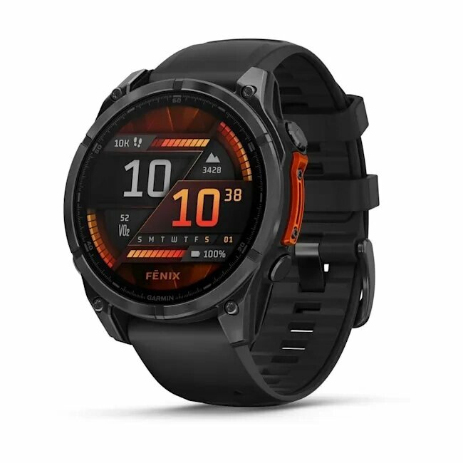 Умные часы Garmin Fenix 8 47mm, Slate Gray with Black Silicone Band