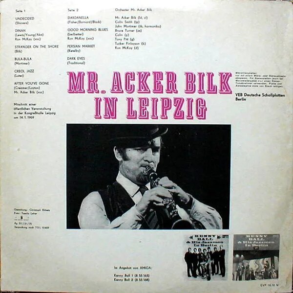 Mr. Acker Bilk Orchestra - Mr. Acker Bilk In Leipzig VG+ — фото 1