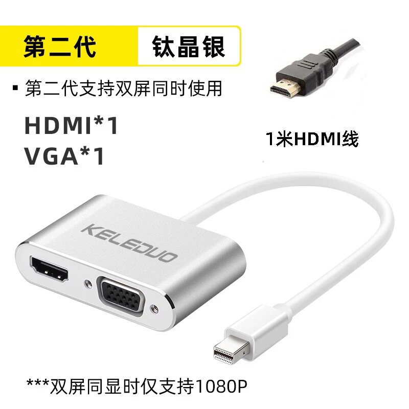 Конвертер Koledo miniDP в HDMI Thunderbolt 2, VGA, подходит для разъема Apple MacBook, интерфейса ноутбука, телевизора,