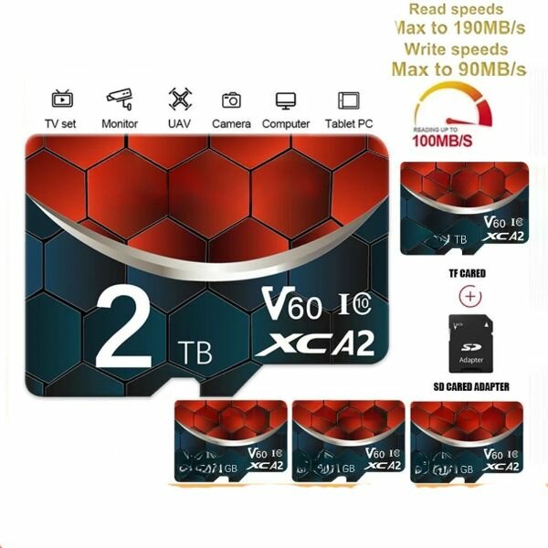 Карта памяти Ultra, 2Тб, водонепроницаемая, адаптер в комплекте