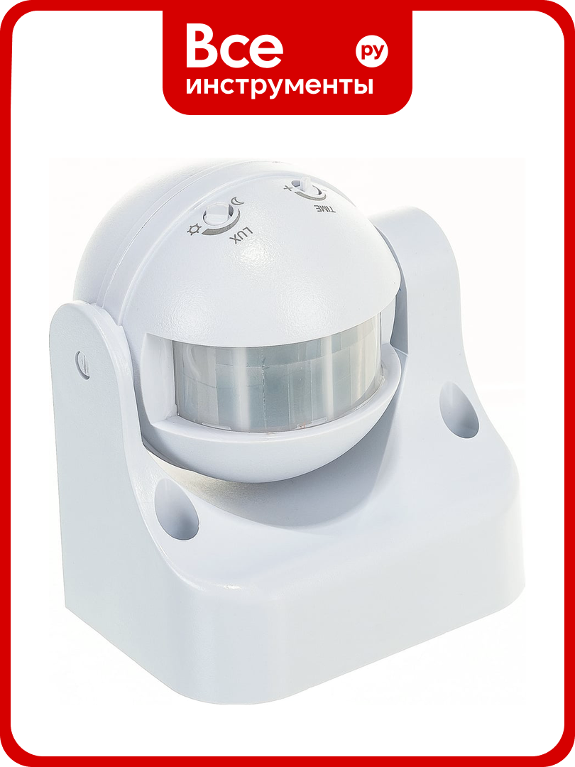 Детектор, IEK, движения IEK ДД 009 1100Вт, угол. обз. 180град, IP44, бел.