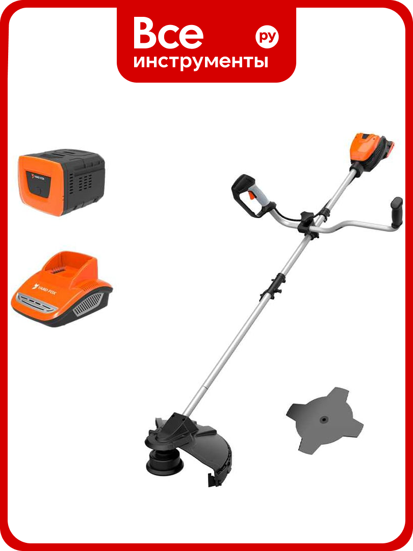 Триммер YARD FOX BC 4025 B, 40В, Li-ion, бесщеточный, ширина скашивания 40см