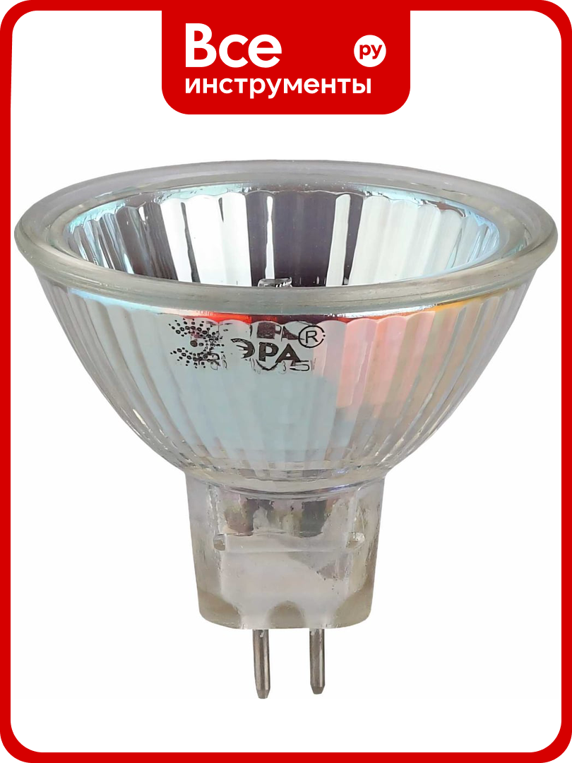 Галогенная лампа ЭРА GU5.3-JCDR, софиты, MR16-35W-230V-CL, 35Вт, GU5.3 нейтральный C0027363, 35 Вт, для глаз свет