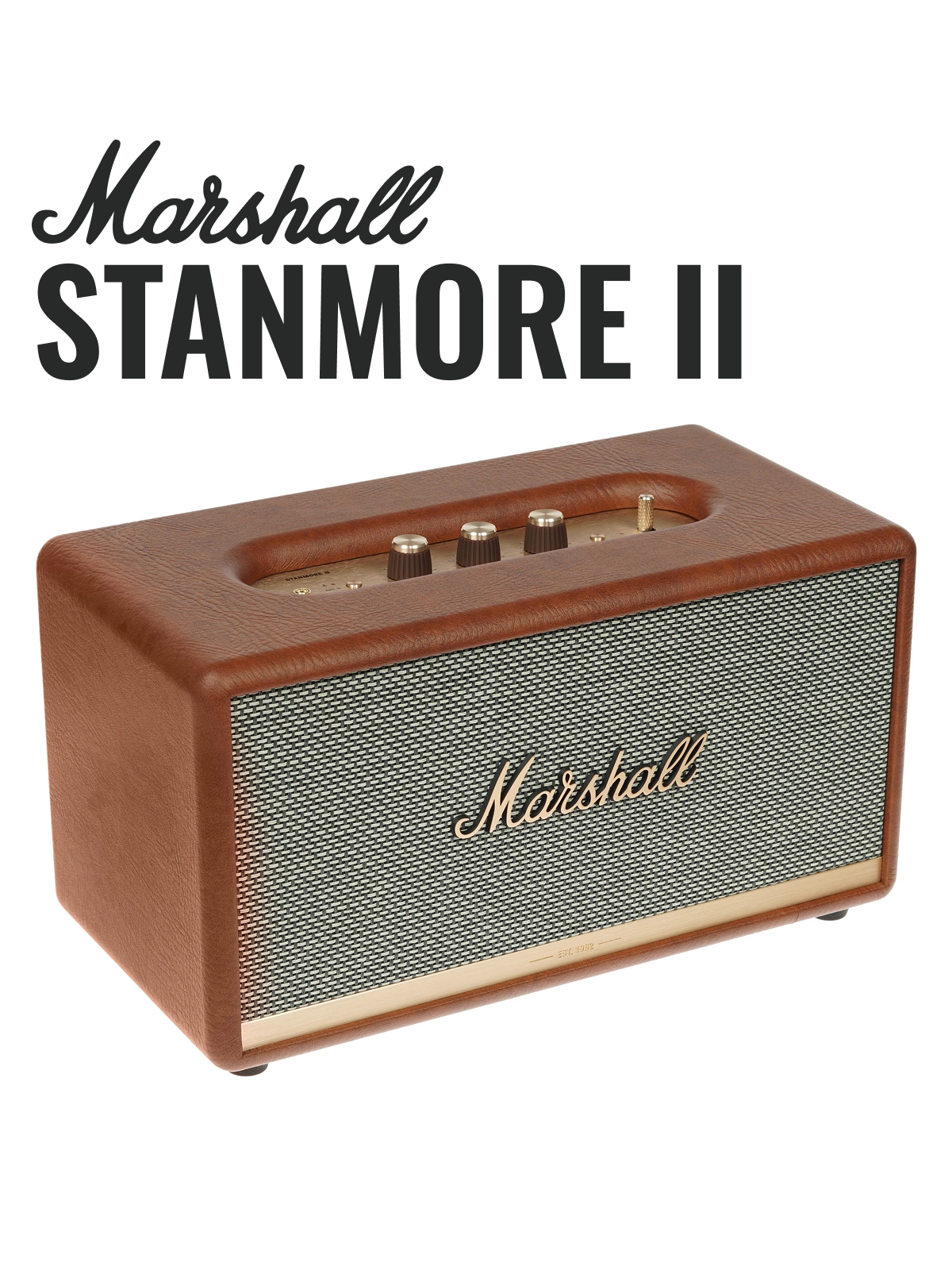 Колонка Marshall Stanmore II, 80Вт, кнопочное и сенсорное управление, коричневый