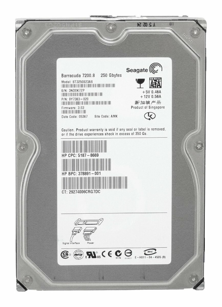 Жесткий диск HP 250Gb 7200 SATA 3.5" HDD 378891-001