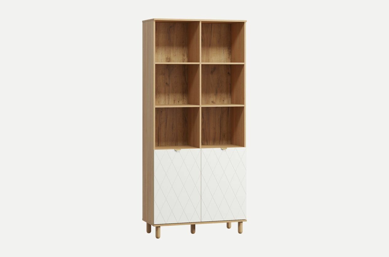 Стеллаж деревянный Divan.ru Теджонс, 93x205х40 см, Ромб Белый