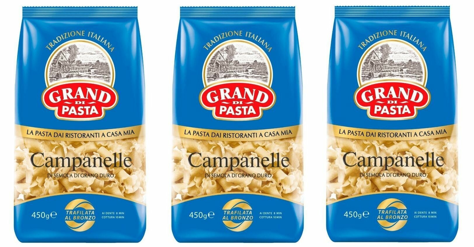 Grand di Pasta Макаронные изделия Campanelle, 450 г, 3 шт.