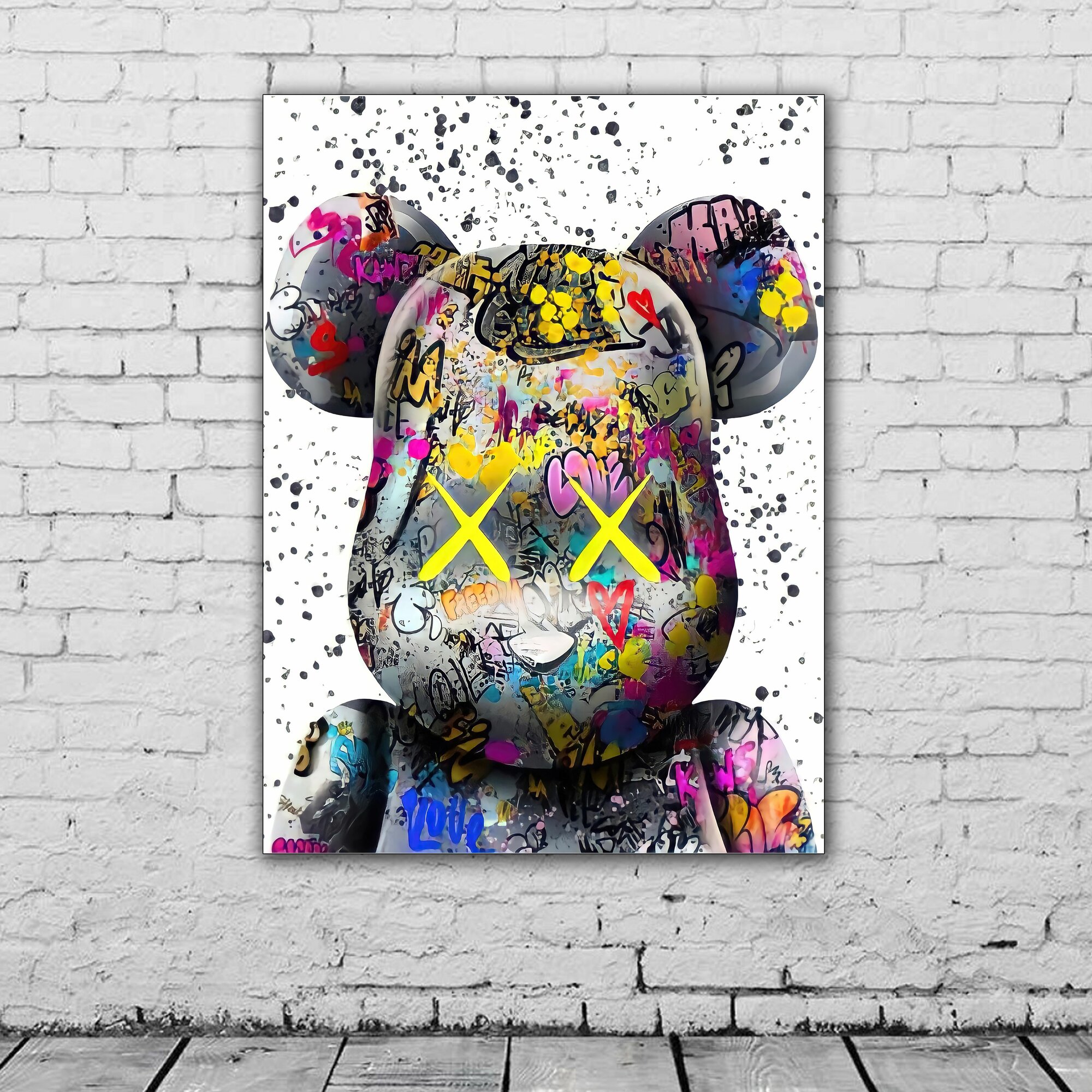 Картина интерьерная на холсте 30х40 см. Разноцветный Kaws