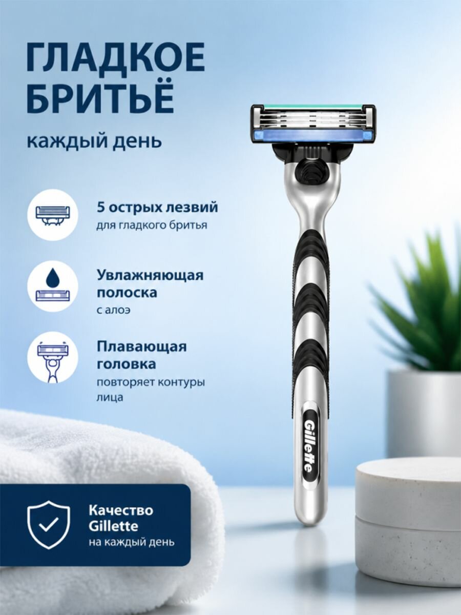 Gillette Mach3 бритва для бритья, комплект 1 ручка 1 картридж