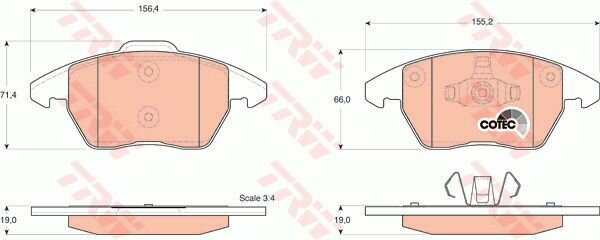 Колодки передние CITROEN C4 PEUGEOT 308 1.6 2.0L+2.0HDI all 04- TRW GDB1605