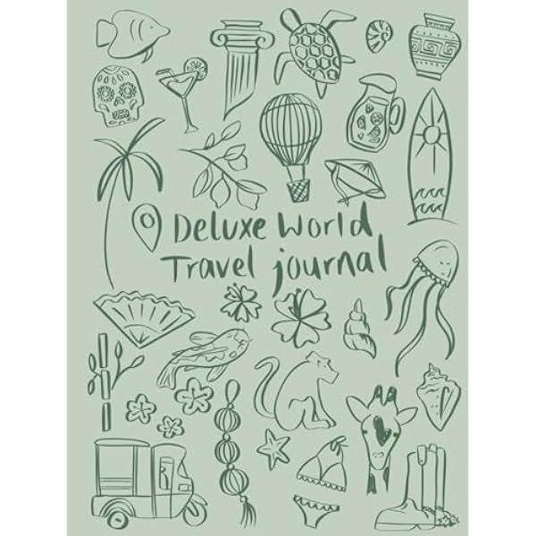 Deluxe World Travel Journal: Large Green Cover Reprinted books