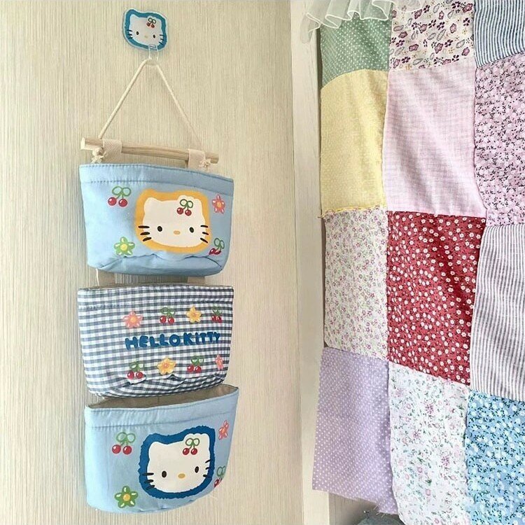 Настенная сумка для хранения Hello Kitty MINISO, Розовый, синий