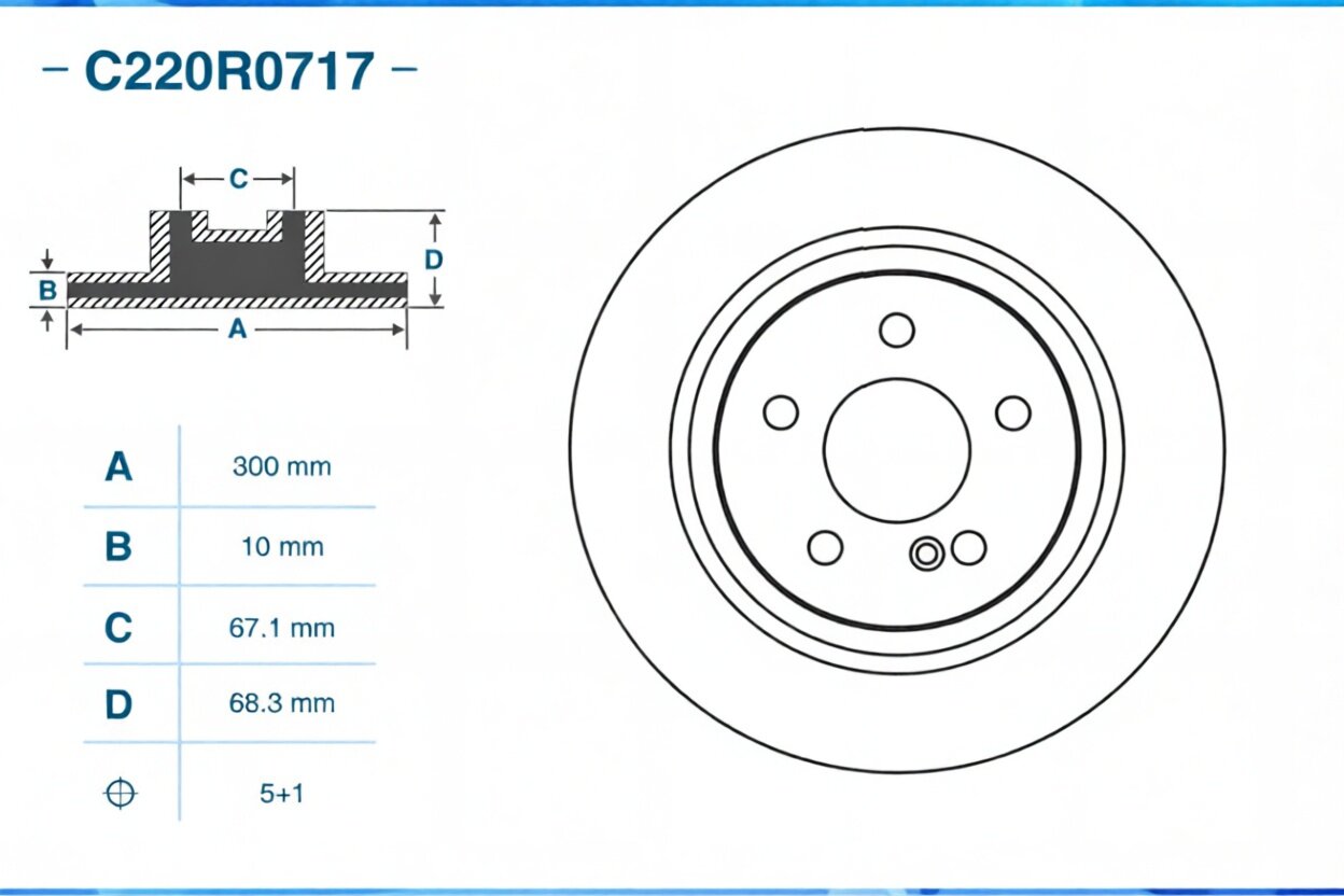 Тормозной диск задний C220R0717 CWORKS арт. C220R0717