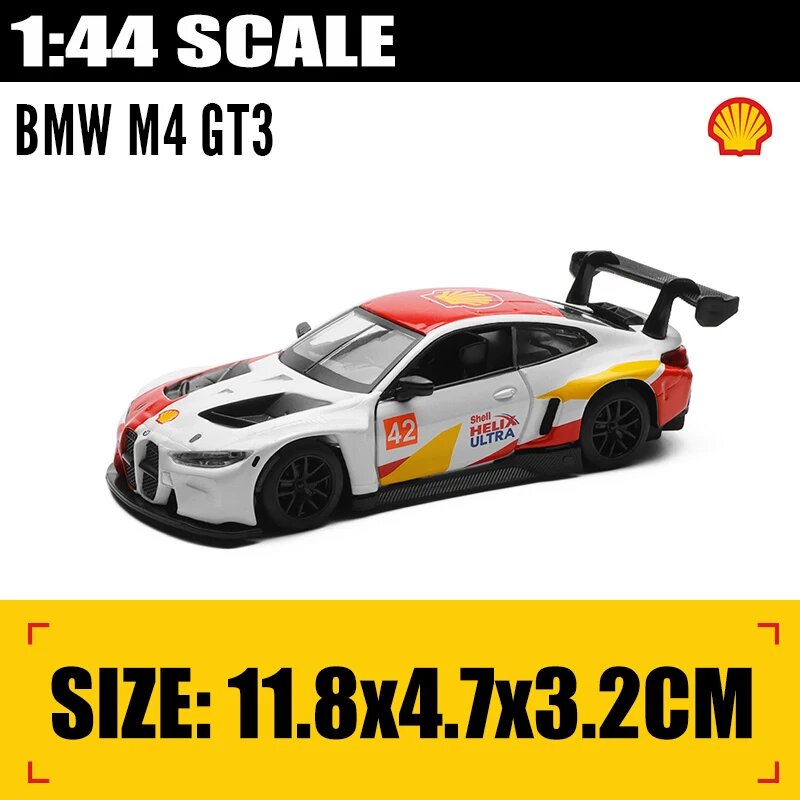 BMW M4 GT3 1:44, металлическая модель автомобиля, 11.8x4.7x3.2 см