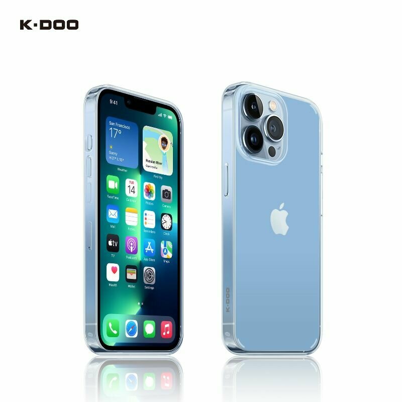 Чехол противоударный Guardian для iPhone 13 Pro Max, прозрачно-голубой