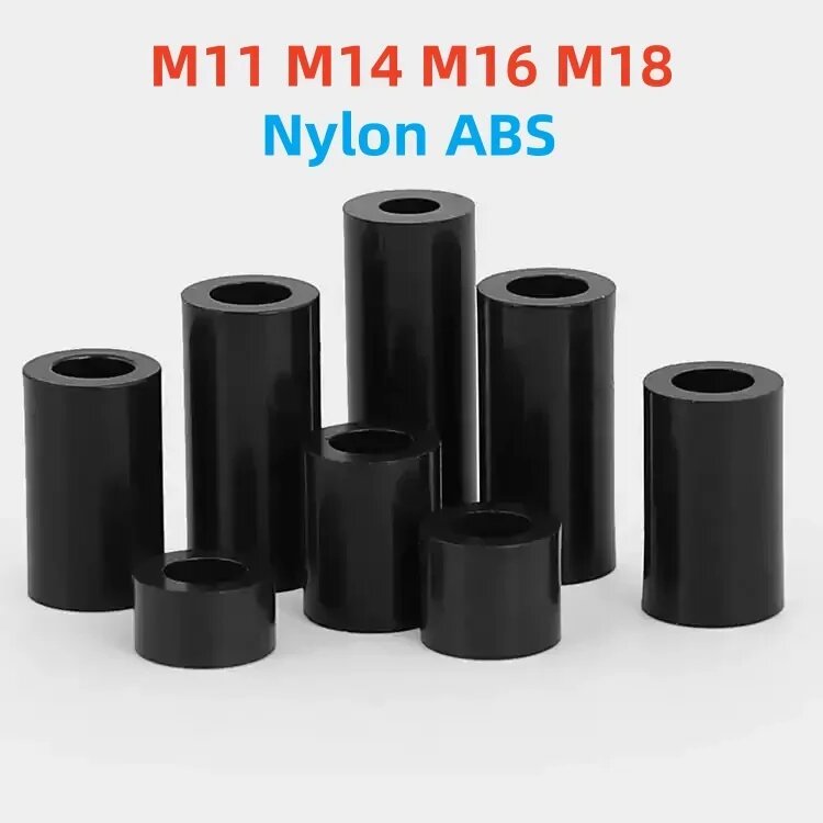Нейлоновые шайбы-стойки M11 M14 M16 M18 черные