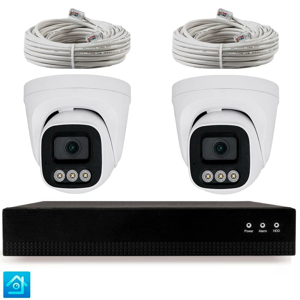Комплект видеонаблюдения IP 4Мп Ps-Link KIT-A402IP-POE 2 камеры для помещения, ночное видение 25 м, 2560×1440p