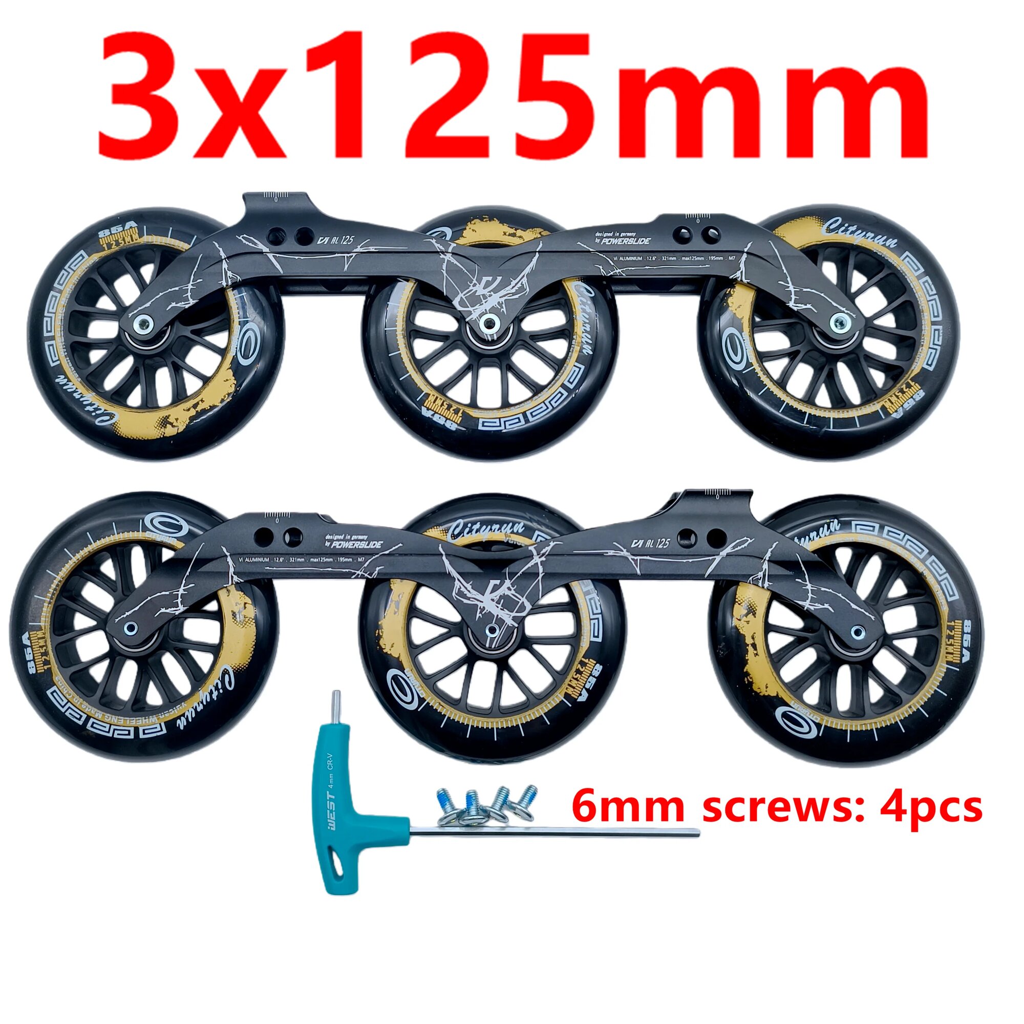 Рама для скоростных роликов MCgala 3x125 мм 3x125mm set2