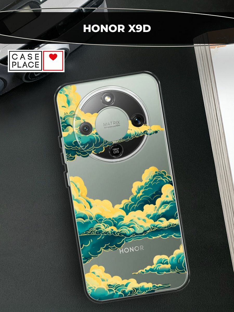 Чехол на Honor X9d / Хонор X9d с принтом Облака и космос, прозрачный