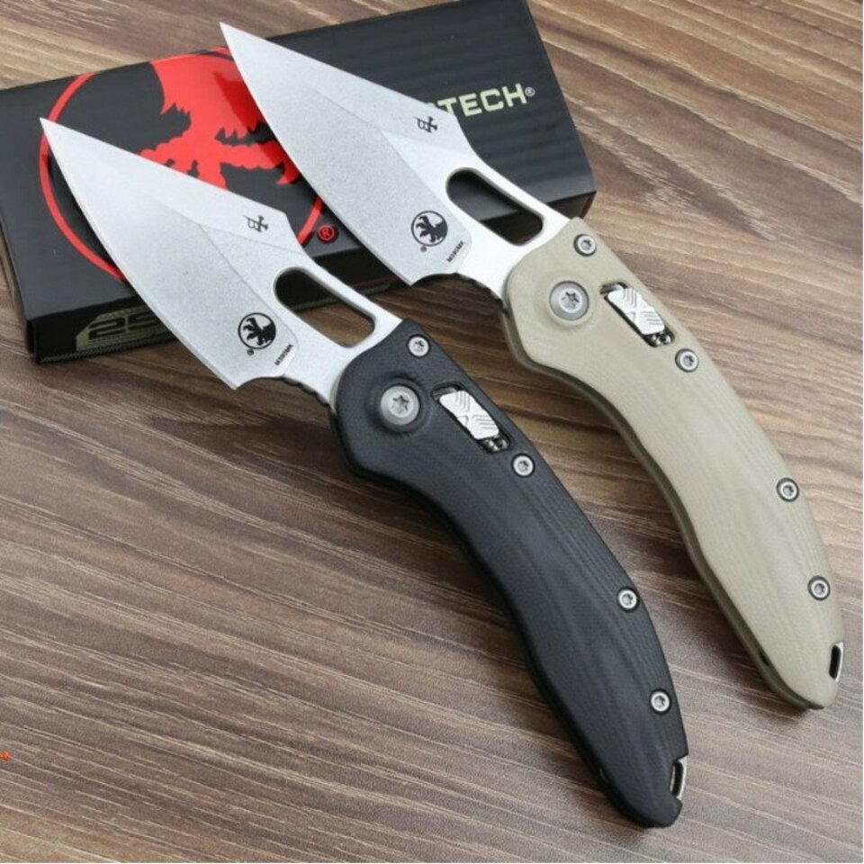 Складные ножи Microtech Stitch-Ramloc с клинком M390MK и рукоятью G10, высококачественные инструменты для активного отдыха, кемпинга, походов и выживания.