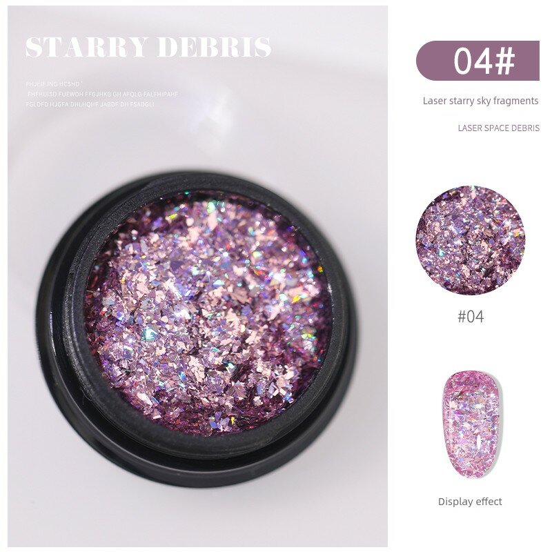 Голографические звездные фрагменты для маникюра с искрящимся эффектом, цвет 04, подходит для творческого маникюра